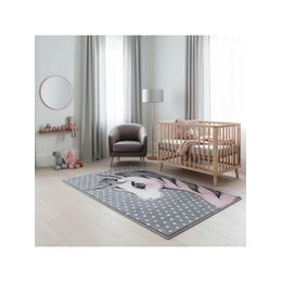 KADIMA DESIGN Kinderteppich Waschbar Einhorn TASNA Strapazierf&auml;hig OEKO-TEX | Gr.: 80 x 150 cm