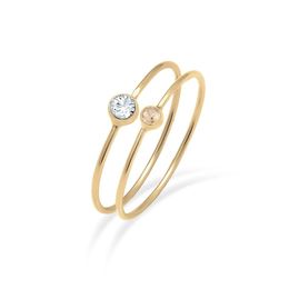 Elli Ring 925 Sterling Silber Ring Set in Gold | Gr.: 44