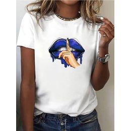 RMK Damen T-Shirt Kuss WEISS-Blau | Gr.: XS