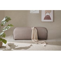 Hocker, B:130cm H:44cm T:62cm, braun, LeGer Home by Lena Gercke, 100% Polyester, Wohnzimmer, Hocker, "PIARA, Struktur, Polsterhocker mit Kedernaht",