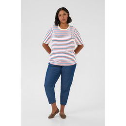 Kaffe curve T-Shirt kurzarm KCWINNI Loose fit in Ant.White/Surf The Web Stripe | Gr.: S