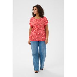 Kaffe curve Bluse kurzarm KCvilana Loose fit in Poppy Red Chalk Flower | Gr.: 52