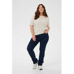 Kaffe curve T-Shirt kurzarm KCWINNI Loose fit in Ant. White/Green/Pink Stripe | Gr.: M