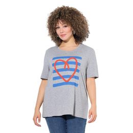 Ulla Popken Shirt in hellgrau m&eacute;lange | Gr.: 46-48