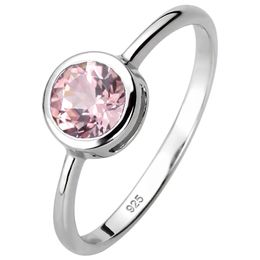 Jobo Damen Fingerring, 58, Silber 925 (Sterlingsilber), silber, Silber 925 (Sterlingsilber), Fingerringe, 925 Silber mit Rosenquarz