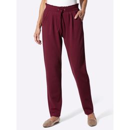 Damen Schlupfhose, rot, Gr. 48, unifarben, 95% Polyester, 5% Elasthan, Hosen