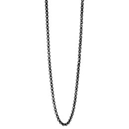 Adeli&aacute;s Unisex Halskette &ndash; Erbskette aus Edelstahl in schwarz | Gr.: 80 cm