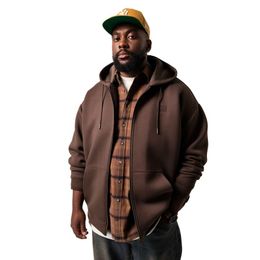 STHUGE Sweatjacke in dunkelbraun | Gr.: 4XL