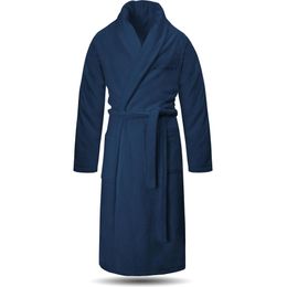 Normani Herren Premium Bademantel Basic in Marine | Gr.: L