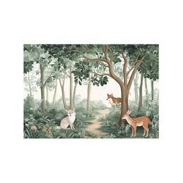 WALLARENA Fototapete Wald in Gr&uuml;n | Gr.: 150 x 105 cm