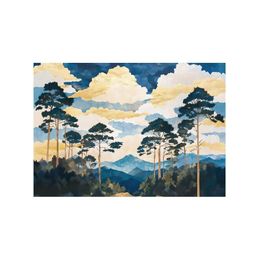 WALLARENA Fototapete Wald in Blau | Gr.: 150 x 105 cm
