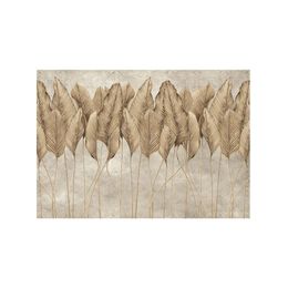 WALLARENA Fototapete Bl&auml;tter in Beige | Gr.: 200 x 140 cm