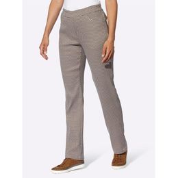 WITT WEIDEN Stretch-Hose in schoko-ecru-gemustert | Gr.: 40