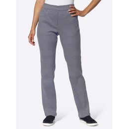WITT WEIDEN Stretch-Hose in marine-ecru-gemustert | Gr.: 20