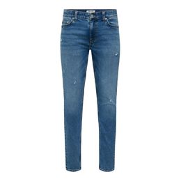 Only & Sons ONLY & SONS Herren Slim-fit-Jeans "ONSLOOM SLIM JOG BOX PIM MU OTL", blau, Gr. 32, unifarben, Denim/Jeans, Obermaterial: 70% Baumwolle, 28%