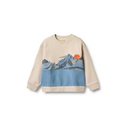 Wheat Jungen Sweater "Wheat Sweatshirt L/S print Steff", beige, Gr. 116, bedruckt, 100% Baumwolle, Sweatshirts
