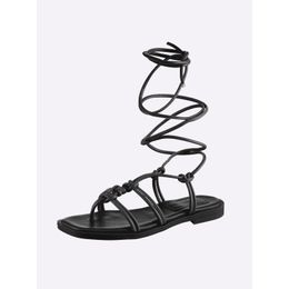 Heine Damen Sandale, Schwarz, Gr. 42, Sandalen & Sandaletten, Material: Synthetik