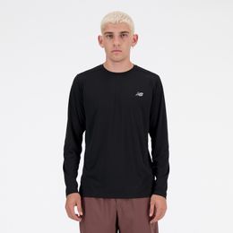 New Balance Herren Laufshirt "Sport Essentials Long Sleeve", schwarz, Gr. L, unifarben, Jersey, Obermaterial: 100% Polyester, Shirts,
