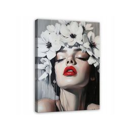 WALLARENA Leinwandbild Frau in Grau | Gr.: 40 x 30 cm