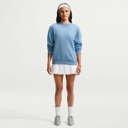 Nike Sportswear Damen Sweatshirt "W NK STDO FLC LW STD CREW", blau, Gr. S, angeraute Sweatware, Obermaterial: 80% Baumwolle, 20% Polyester,