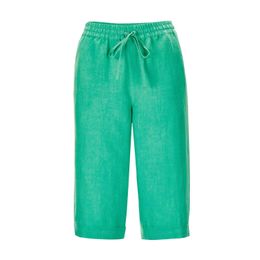 GOLDNER Damen Schlupfhose "Kurzgr&ouml;&szlig;e Sportliche CARLA Midihose", gr&uuml;n, Gr. 25, Obermaterial: 100% Leinen LI., Hosen, Mit Bindeband