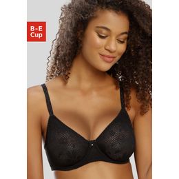 Damen T-Shirt-BH, NUANCE BY LASCANA, Gr. 100, schwarz, Spitze, Obermaterial: 80% Polyamid, 20% Elasthan, BHs, mit B&uuml;gel, mit nahtlosen Cups aus