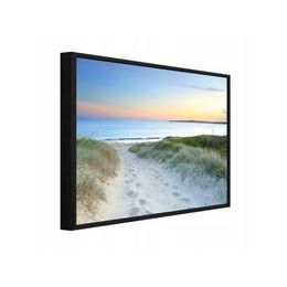 WALLARENA Bild mit Rahmen Strand in Blau | Gr.: 40 x 30 cm