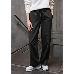 Damen Stoffhose, schwarz, Gr. 36, STREET ONE STUDIO, unifarben, Stoff, 63% Polyester, 34% Viskose, 3% Elasthan, Hosen, Middle Waist