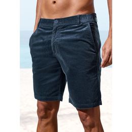 H.I.S. H.I.S Herren Shorts "sommerliche Bermuda, Cordhose", blau, Gr. 32, unifarben, Cord, Obermaterial: 98% Baumwolle, 2% Elasthan, Hosen