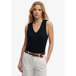 Superdry Damen Tanktop "STUDIOS VEE NECK VEST", schwarz, Gr. XL, unifarben, Jersey, Obermaterial: 60% Baumwolle, 40% Lyocell, Tops, aus