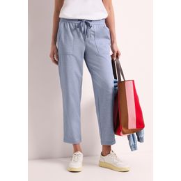 Street One Damen Stoffhose, blau, Gr. 46, unifarben, Stoff, 46% Polyester, 29% Polyamid, 15% Viskose, 10% Elasthan, Hosen, Middle Waist