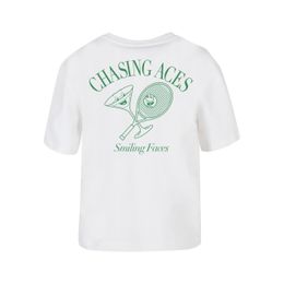MISS TEE Damen T-Shirt "Miss Tee Chasing Aces Tee"wei&szlig;, Gr. M, bedruckt, 100% Baumwolle, Shirts