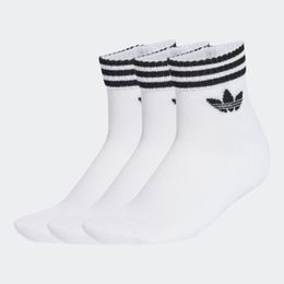 Damen Sportsocken "3-STREIFEN ANKLE, 3 PAAR", adidas originals, Gr. S, wei&szlig;, Obermaterial: 78% Baumwolle, 19% Polyester, 2% Elasthan, 1% sonstige