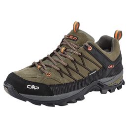 CMP Herren Wanderschuh "RIGEL LOW WP TREKKING SHOES", Gr. 45, gr&uuml;n, Leder, Schuhe, wasserdicht