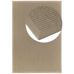 Teppich Dekowe, B:80cm H:10mm L:150cm, beige, Kunstfaser, Wohnzimmer, Teppiche, "Basic S2 Duo", meliert, leichte Streifen, mit Bord&uuml;re, In- und