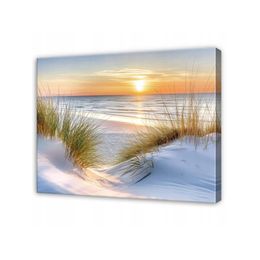 WALLARENA Leinwandbild Strand in Beige | Gr.: 40 x 30 cm