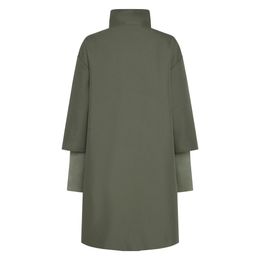 Zero Damen Langmantel "Damen mit Stulpen", gr&uuml;n, Gr. 34, aufgeraut, Obermaterial: 55% Baumwolle, 45% Polyester. Besatz: 63% Polyacryl, 37% Polyamid.