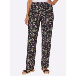 Inspirationen Damen Jerseyhose, bunt, Gr. 36, bedruckt, gebl&uuml;mt, gemustert, mehrfarbig, 96% Polyester, 4% Elasthan, Hosen