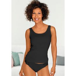 Damen Achselhemd, PETITE FLEUR BY LASCANA, Gr. 44, schwarz, Feinripp, Obermaterial: 100% Baumwolle, unifarben, Unterhemden, aus reiner Baumwolle,