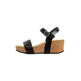 Divine Factory Noga Laura Edge Keilabsatz-Sandalen aus Leder Schwarz | Gr.: 36
