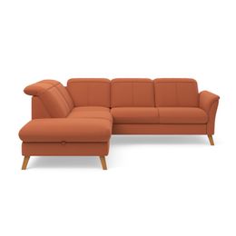 Sit & More Ecksofa SIT & MORE, B:250cm H:91cm T:220cm, orange, 90% Polyester 10%Polyamid, Wohnzimmer, Sofas, "Romero L-Form", wahlweise mit oder ohne