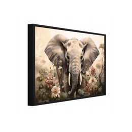 WALLARENA Bild mit Rahmen Kinder in Beige | Gr.: 60 x 40 cm