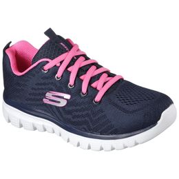 Skechers Damen Sneaker "GRACEFUL - GET CONNECTED", Gr. 38, blau, Textil, Schuhe, Freizeitschuh, Halbschuh, Schn&uuml;rschuh in Schuhweite G (weit)