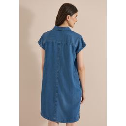 Cecil Damen Midikleid, blau, Gr. XXL, unifarben, Stoff, 100% Lyocell, Kleider, knielang
