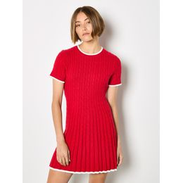 Apricot Damen Strickkleid "Skater-Minikleid", rot, Gr. 42, uni, Strick, Obermaterial: 30% Polyester PES. 28% Viskose CV. 24% sonstige Fasern AF. 18%
