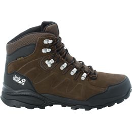 Jack Wolfskin Herren Hikingschuh "REFUGIO TEXAPORE MID M", Gr. 9,5, braun, Obermaterial: Leder. Obermaterial 2: Textilmaterial. Futter: Polyester,