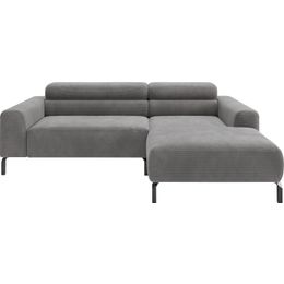 Ecksofa Home Affaire, B:223cm H:71cm T:183cm, grau, 88% Polyester, 12% Polyacryl, Wohnzimmer, Sofas, "Ecksofa, L-Form, incl. Kopfteilverstellung,