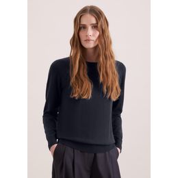 Seidensticker Damen Strickpullover, schwarz, Gr. L, unifarben, 90% Wolle, 10% Seide, Pullover, Sweater Uni