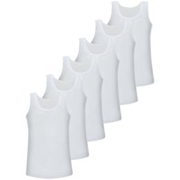 LOREZA 6er Set Unterhemden - Feinripp - Weiss | Gr.: 152/158
