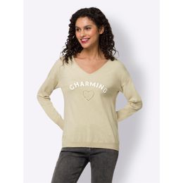 Heine Damen Pullover, Braun, Gr. 34, V-Ausschnitt Pullover, Material: Viskose